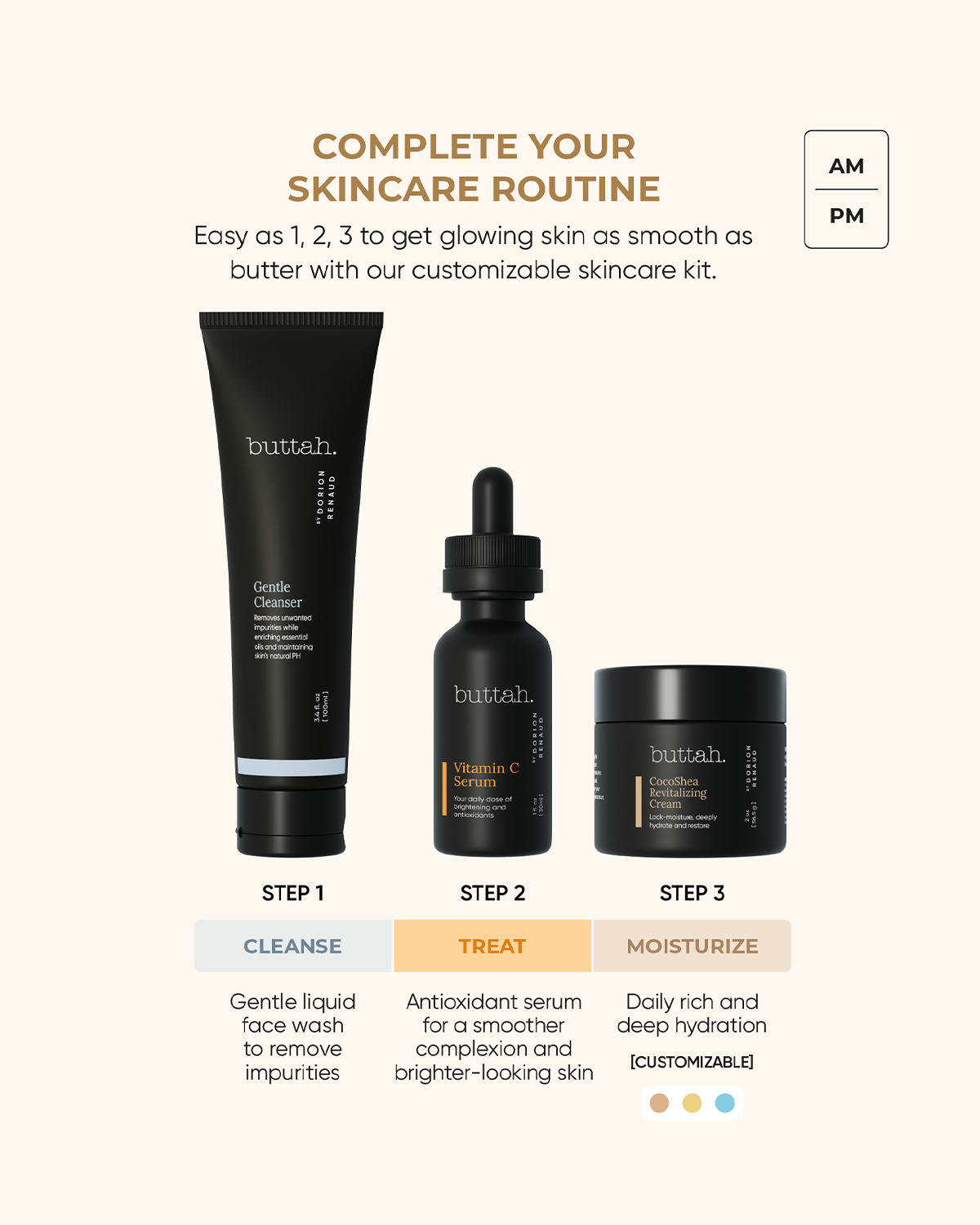 3 Step Skincare Routine for Dark Spots & Even Tone | Buttah Skin